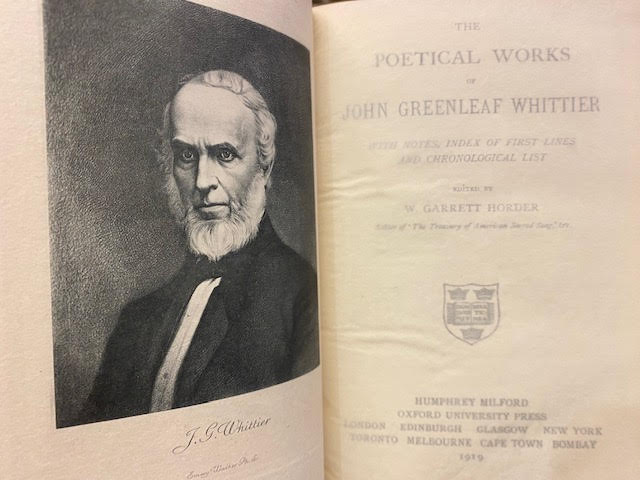 The Poetical Works of John Greenleaf Whittier; with Notes, Index of ...